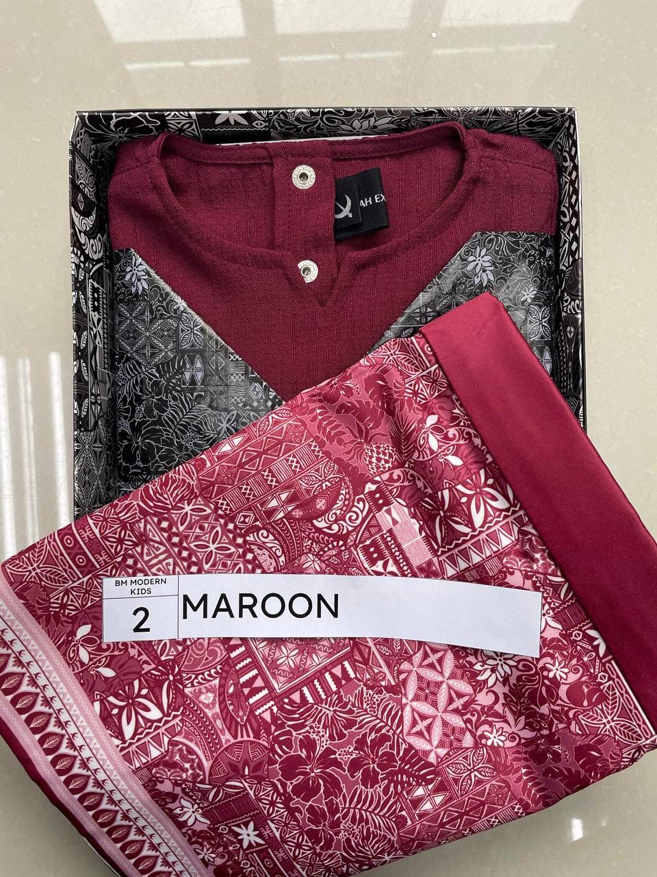 Elrah Exclusive Ampang - BAJU MELAYU MODERN - MAROON (2)